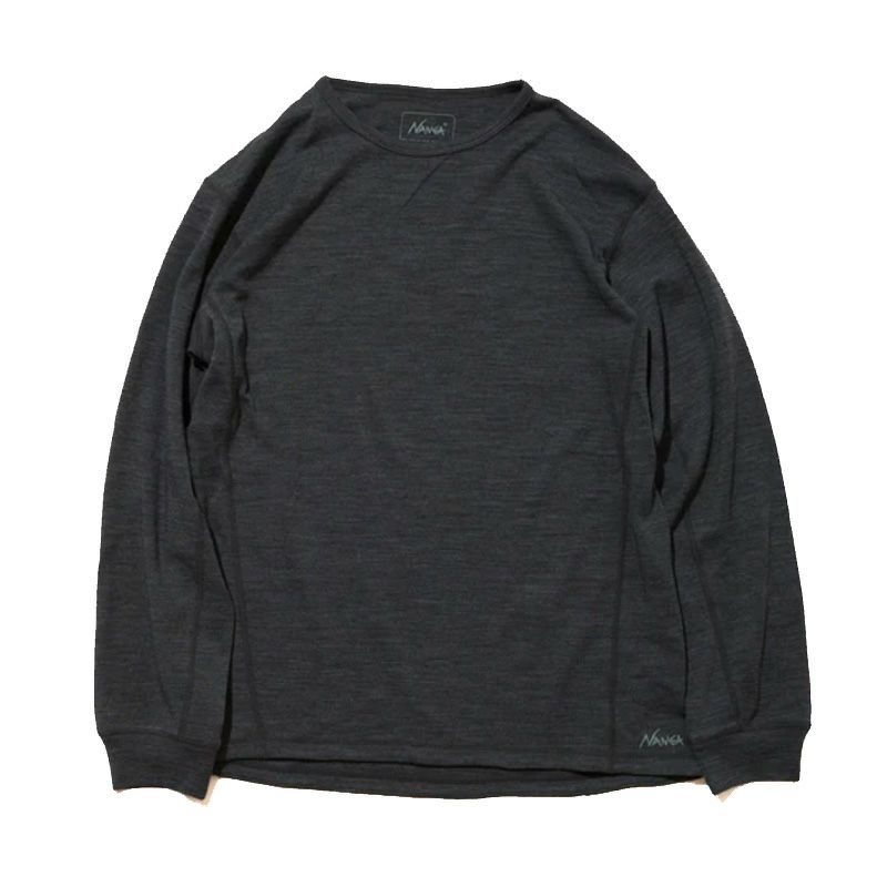 LAST1】NANGA ナンガ MERINO WOOL BASE LAYER L/S TOP メリノウール
